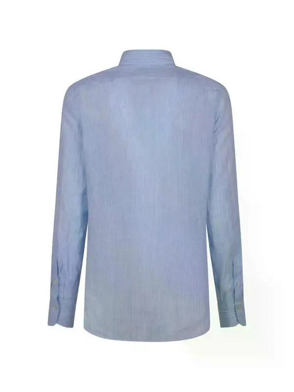 FINAMORE 1925 Vertical-stripe Button-down Shirt - Blue