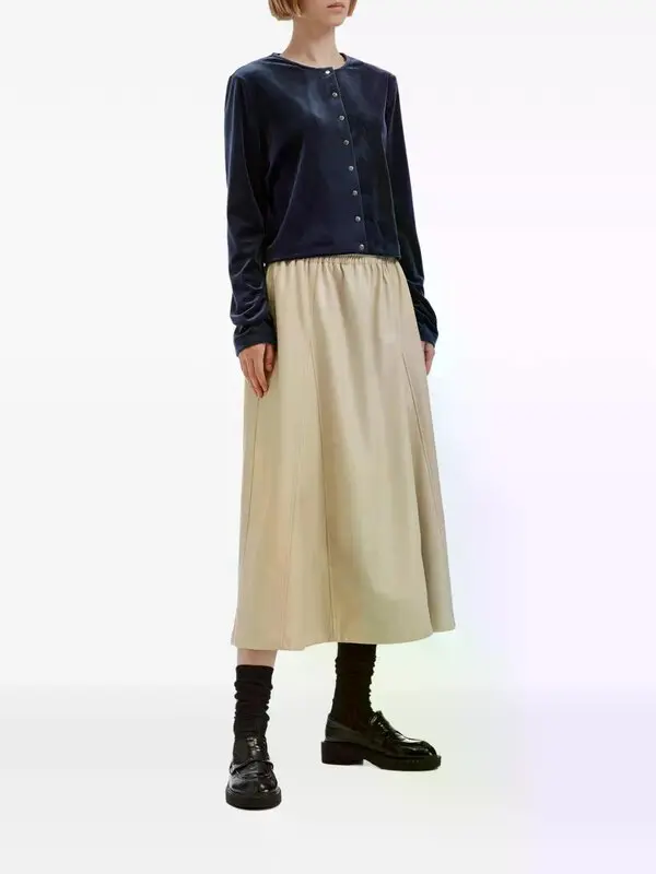 TOUT A COUP Midi Elasticated-waist Panelled Skirt