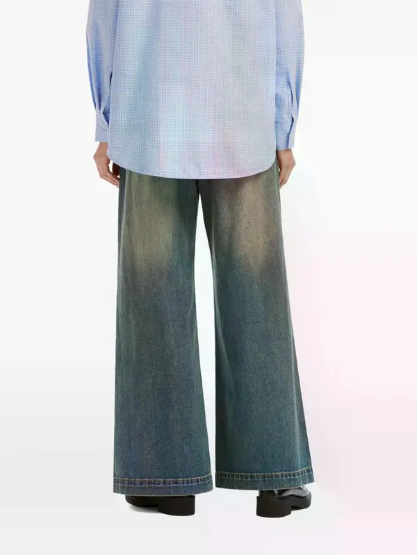 B+AB Distressed Wide-leg Jeans