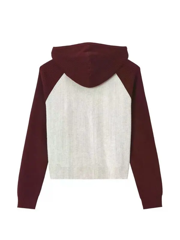 CHOCOOLATE Ribbed Raglan-sleeve Hoodie - Neutrals