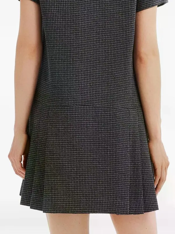B+AB Mini Tweed-effect Pleated Dress