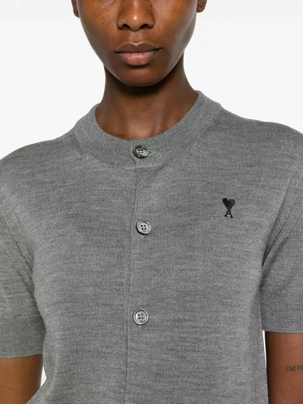 AMI Paris De Coeur Short-sleeve Cardigan