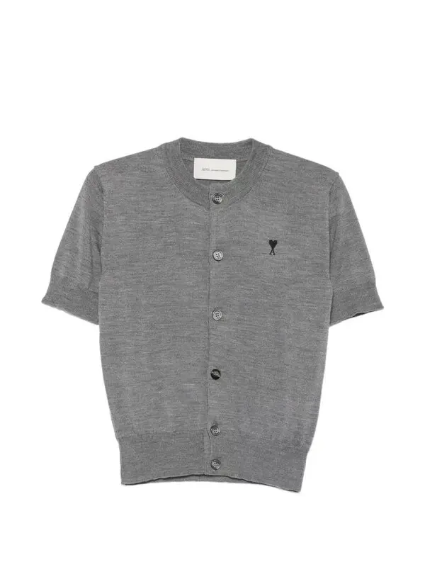 AMI Paris De Coeur Short-sleeve Cardigan