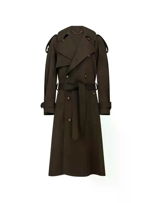 Victoria Beckham Double-breasted Belted Trench Coat - Green