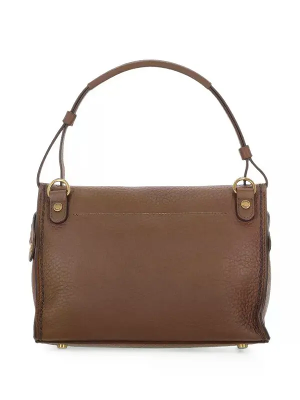 VISONA` Felicita Noce Grained Leather Shoulder Bag