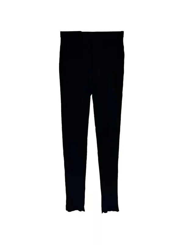 Giorgio Armani Ribbed Knit Slim Fit Trousers - Black