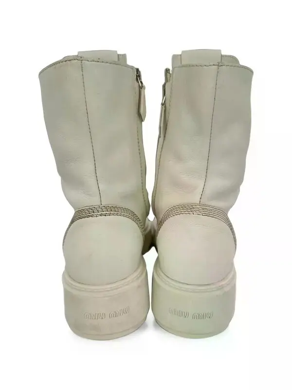 Miu Miu Lace-up Combat Boots - White