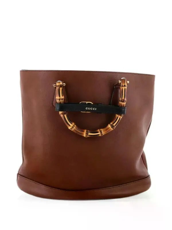 Gucci Diana Bamboo Handle Round Leather Medium Tote Bag