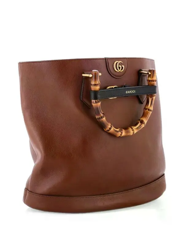Gucci Diana Bamboo Handle Round Leather Medium Tote Bag
