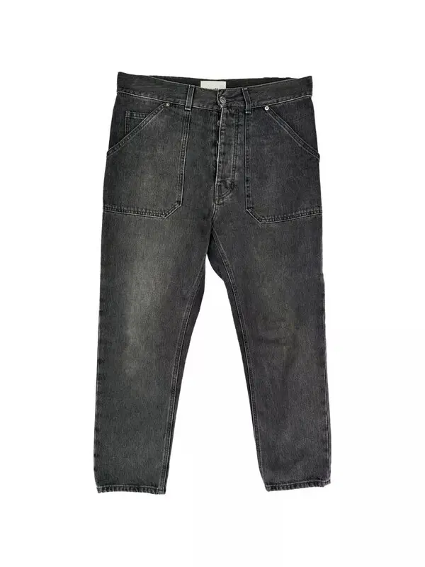 Nanushka Washed Cropped Jeans - Black