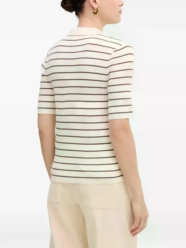 MOS MOSH Striped Ribbed Polo Shirt