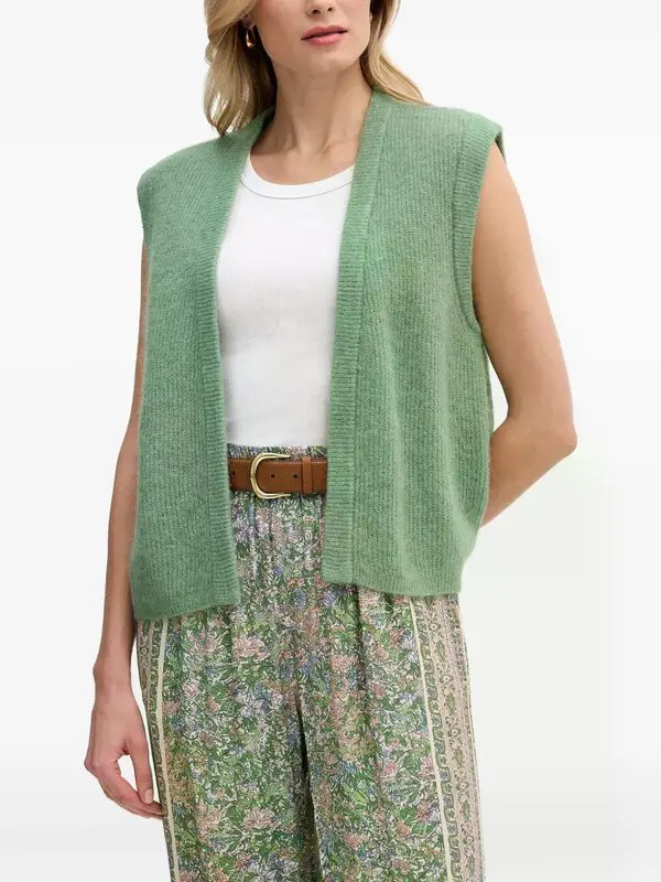 MOS MOSH Mmthora Ribbed-trim Knit Vest - Green