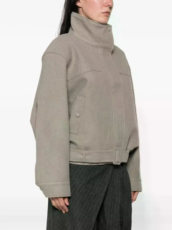 LA PISCINE Belted High-neck Bomber Jacket