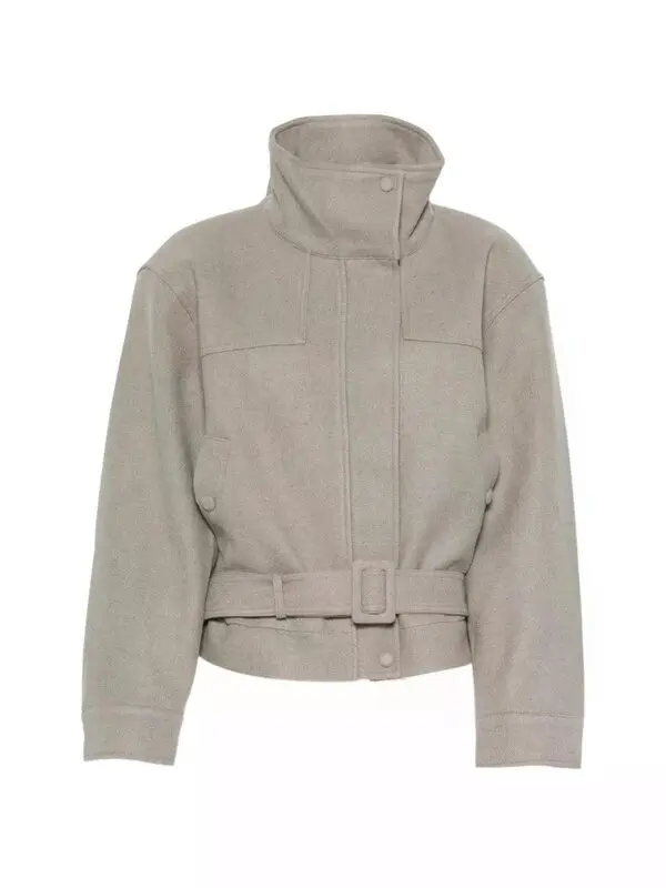 LA PISCINE Belted High-neck Bomber Jacket