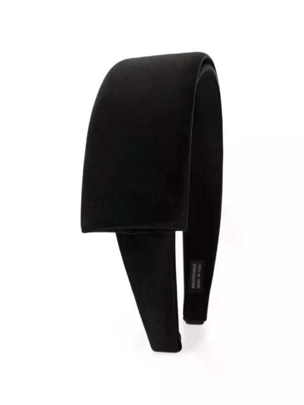 Balenciaga Logo-embroidered Satin-finish Headband - Black