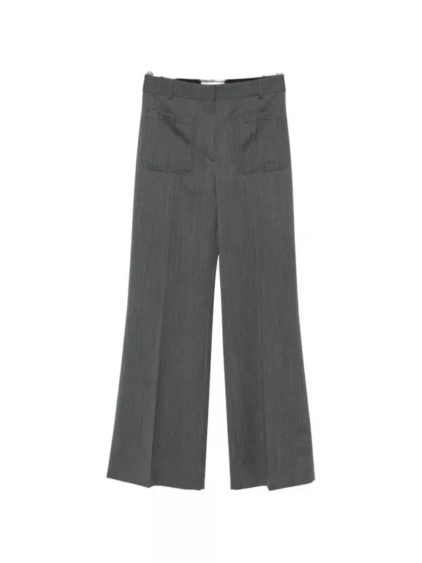 Victoria Beckham Alina Patch-pocket Wide-leg Trousers - Grey