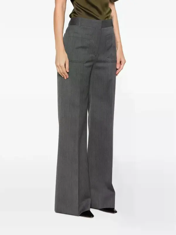 Victoria Beckham Alina Patch-pocket Wide-leg Trousers - Grey