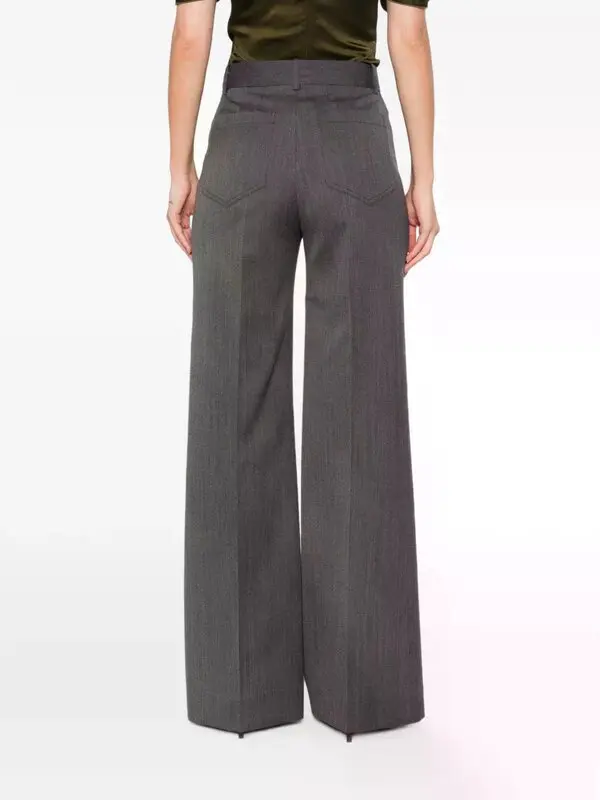 Victoria Beckham Alina Patch-pocket Wide-leg Trousers - Grey