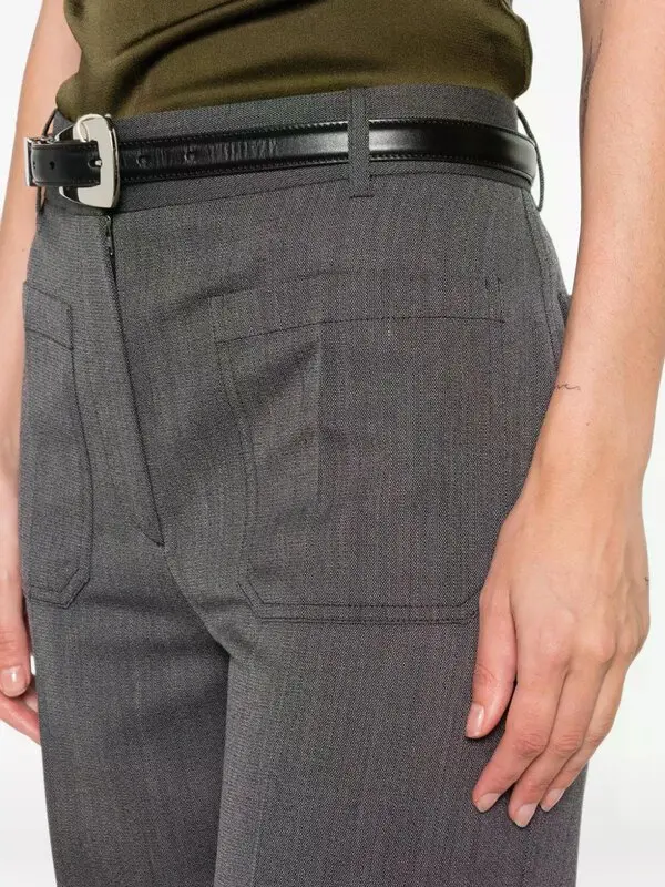 Victoria Beckham Alina Patch-pocket Wide-leg Trousers - Grey