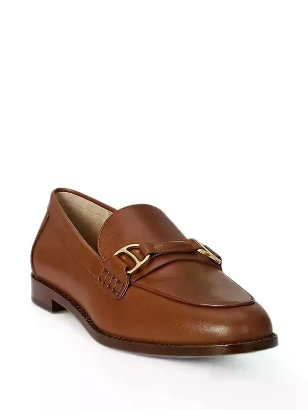 Ralph Lauren Tasha Logo-plaque Leather Loafers - Brown