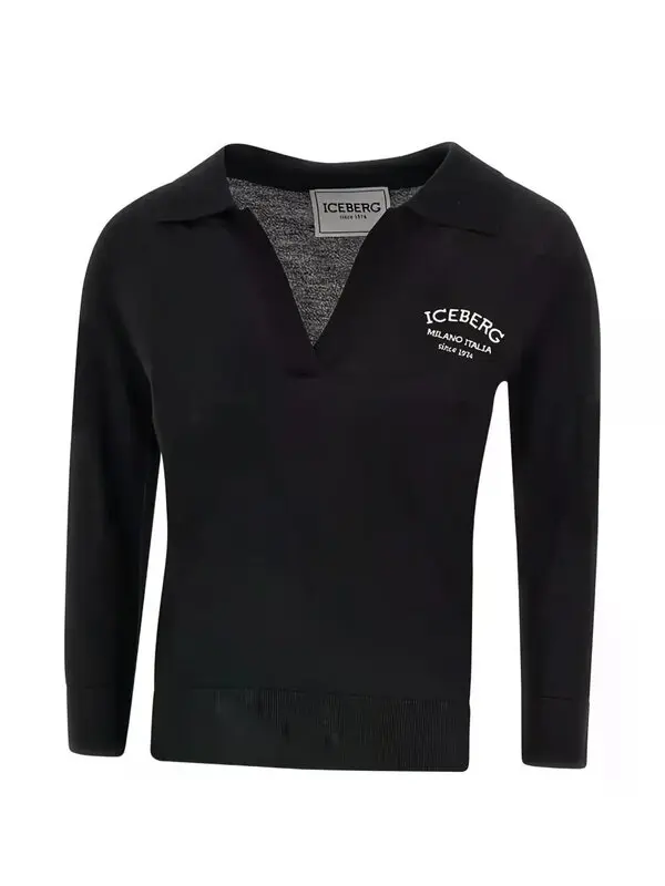 Iceberg Logo-embroidered Sweater - Black