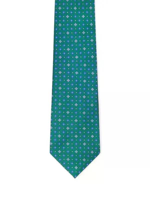 Kiton Geometric-print Silk Tie