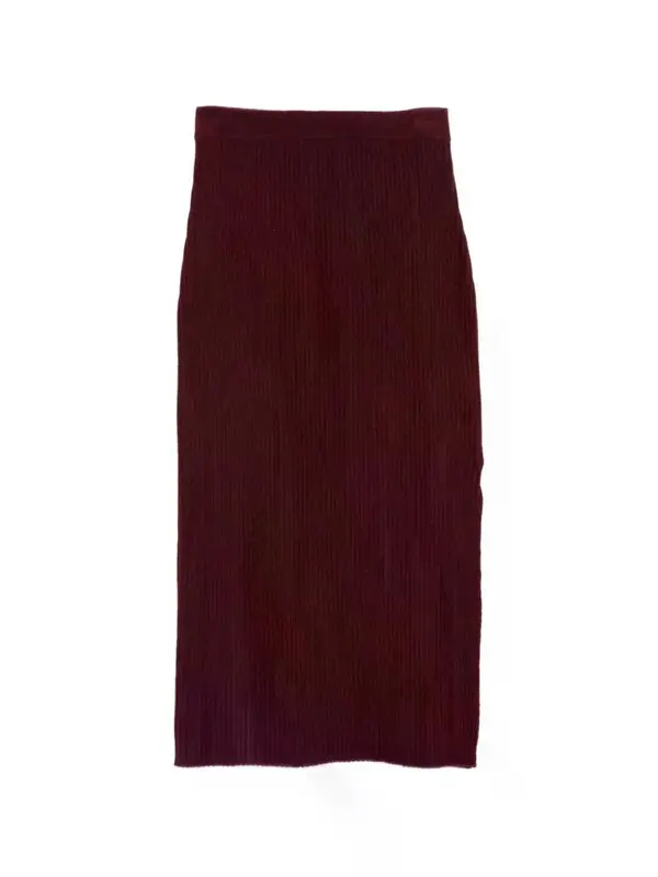 ALLUDE Ribbed-knit Midi Skirt