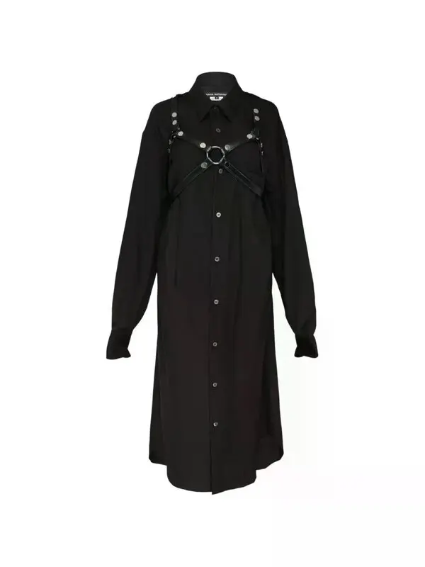 Junya Watanabe Harness-detail Long-sleeve Midi Dress - Black