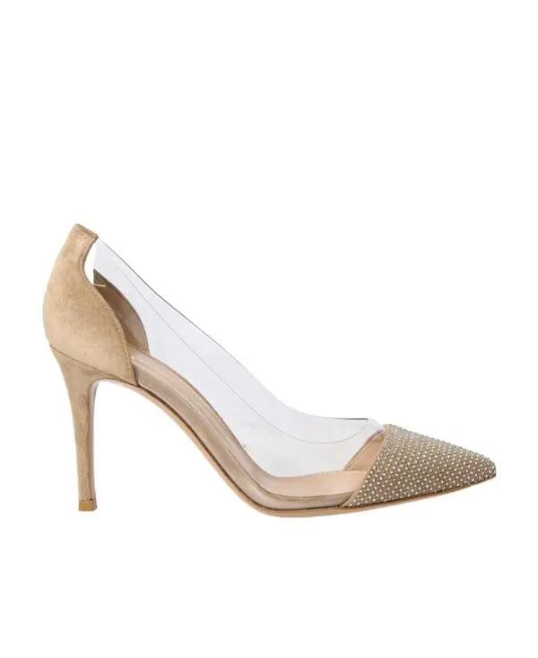 GIANVITO ROSSI Plexi Pointed-toe 85mm Pumps - Nude
