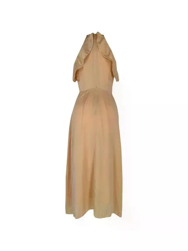 Zimmermann Peach Silk Ruffled Midi Dress