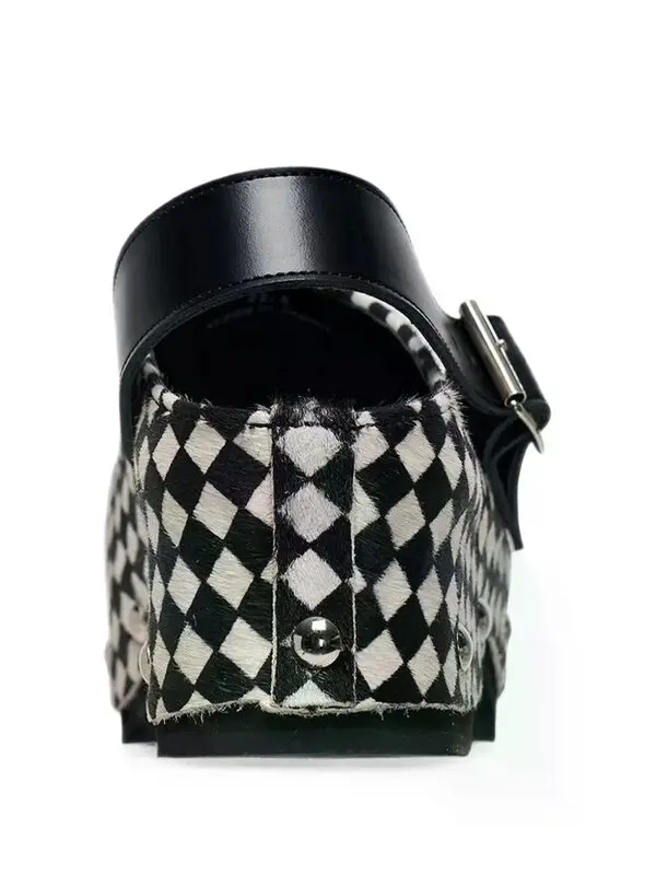 COMME DES GARÇONS TAO Check-print Studded Clogs - Black