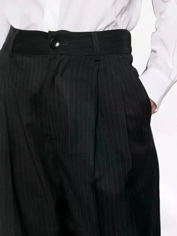 NICHOLSON & NICHOLSON Pinstripe Pleated Tailored Trousers
