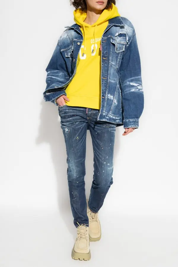 Dsquared2 Logo Printed Drawstring Hoodie