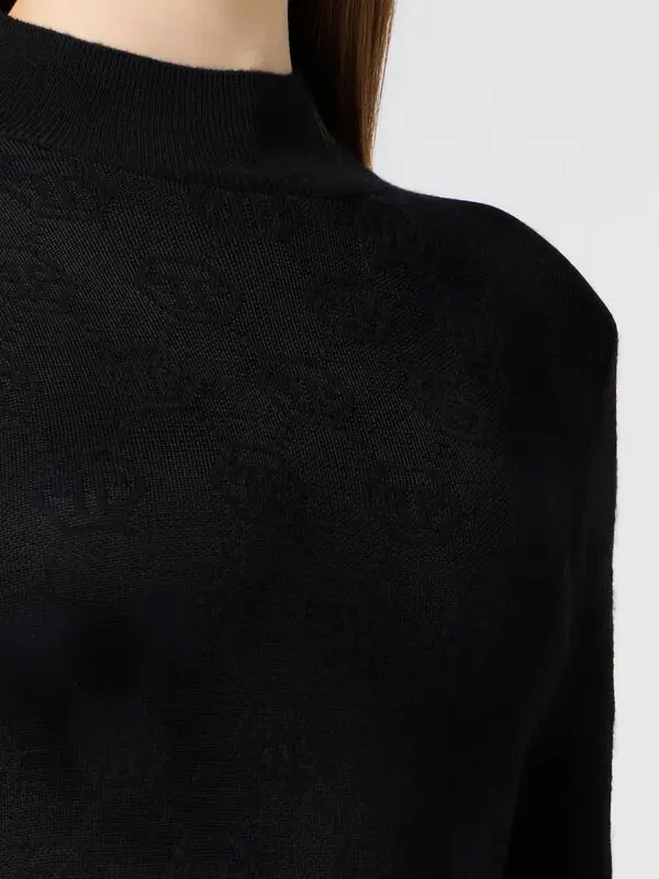 Philipp Plein Long Sleeve Mock Neck Dress