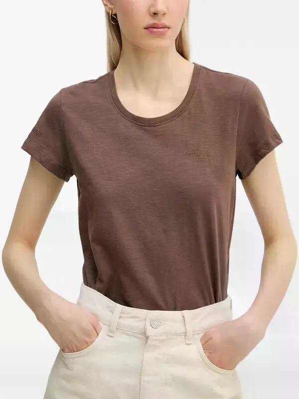 MOS MOSH Mmsafina Cotton T-shirt - Brown