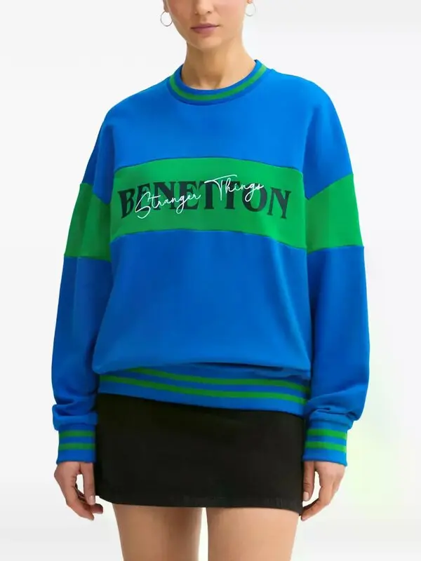 BENETTON Stranger Things" Color-block Sweatshirt - Blue