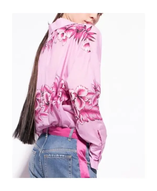 Pinko Floral-print Cotton Shirt