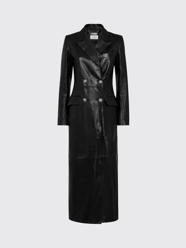 Philipp Plein Double Breasted Leather Coat