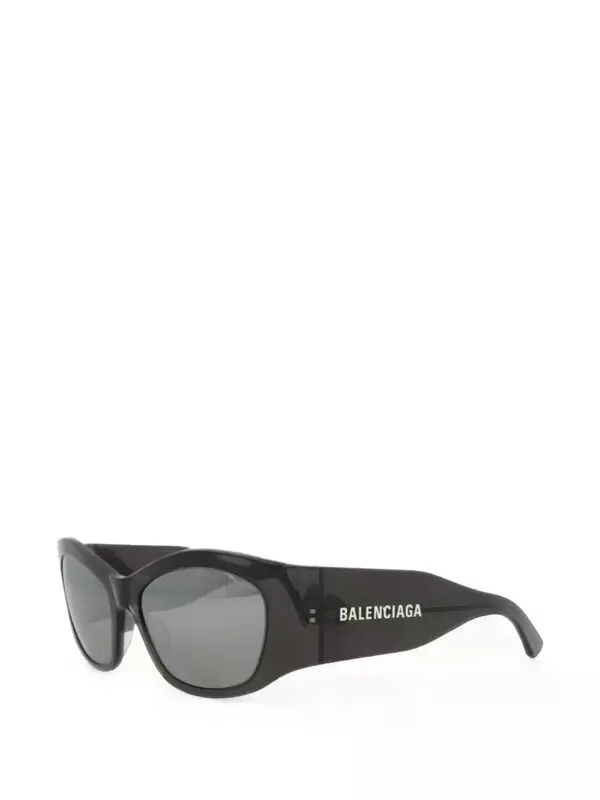 Balenciaga Logo-print Oversized Sunglasses - Black