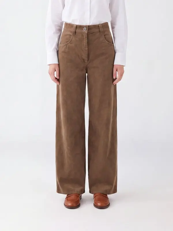 Brunello Cucinelli Wide Leg Corduroy Trousers
