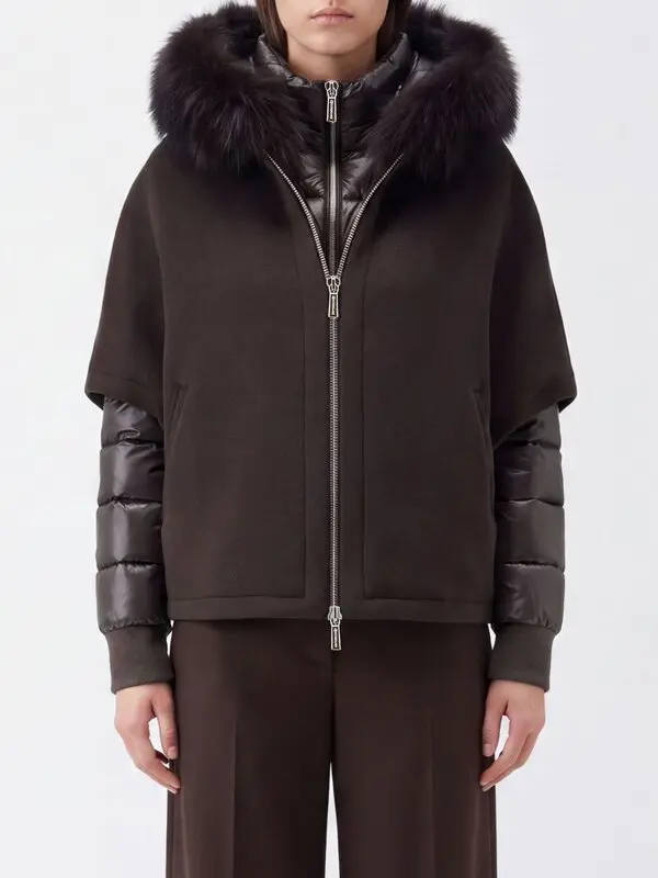 MOORER Down And Fur Hooded Cape