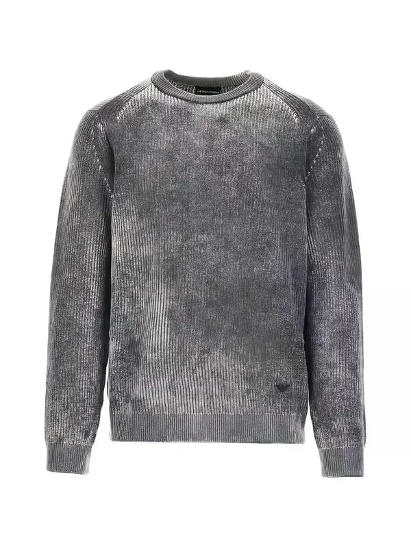 Emporio Armani Ribbed-knit Crew-neck Sweater - Grey