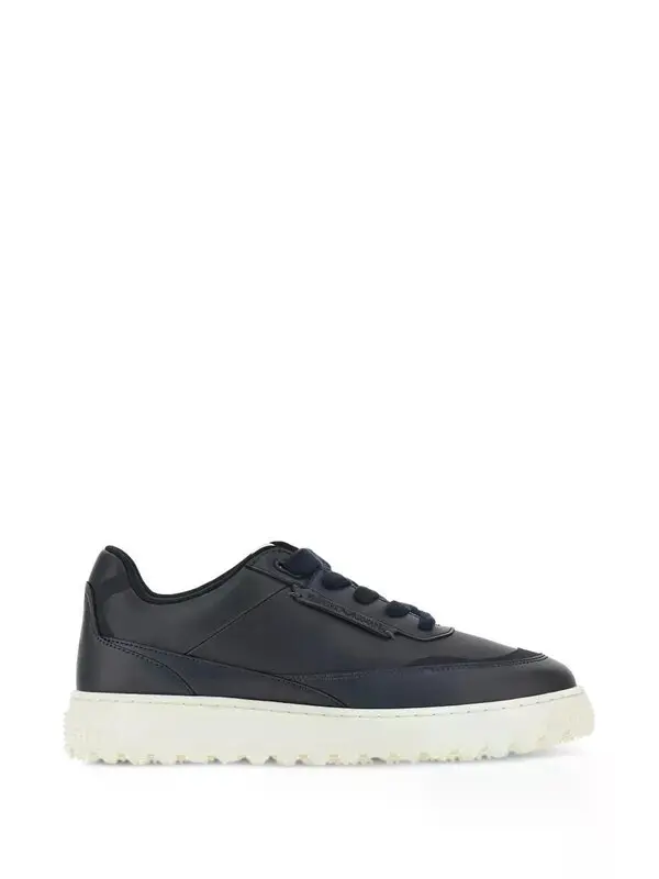 Emporio Armani Panelled Logo Plaque Sneakers - Blue