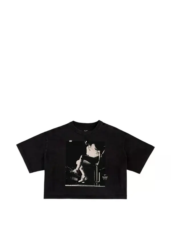 Nike Basketball Graphic-print Cropped T-shirt - Black