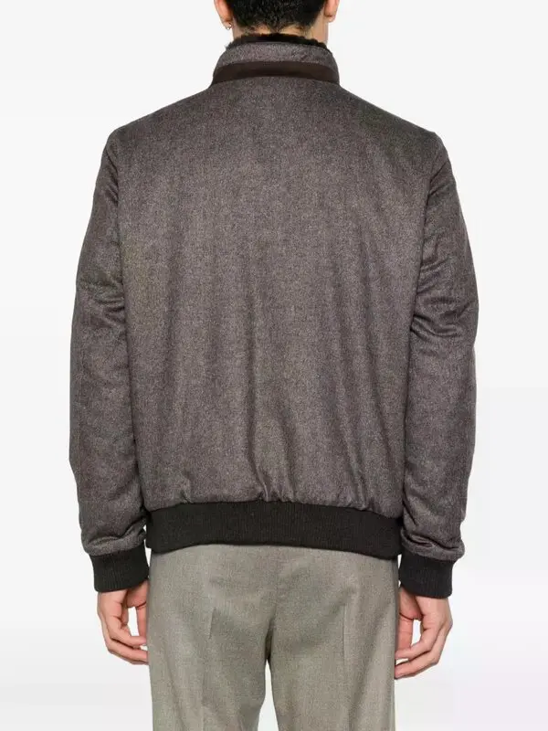 BARBA NAPOLI Raven Fur-collar Button-up Jacket - Brown