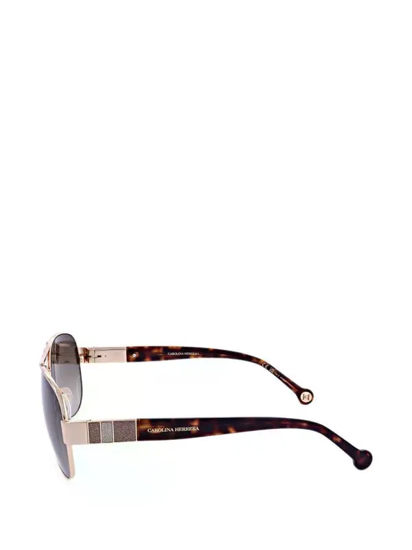 Carolina Herrera Glitter Detail Aviator Sunglasses