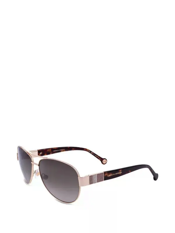 Carolina Herrera Glitter Detail Aviator Sunglasses - Pink