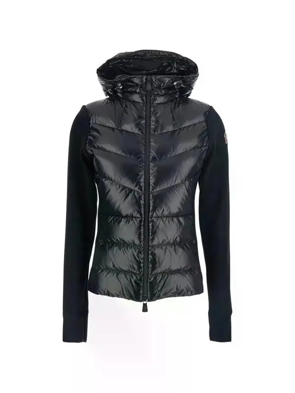 Moncler Quilted Logo-detail Hoodie - Black