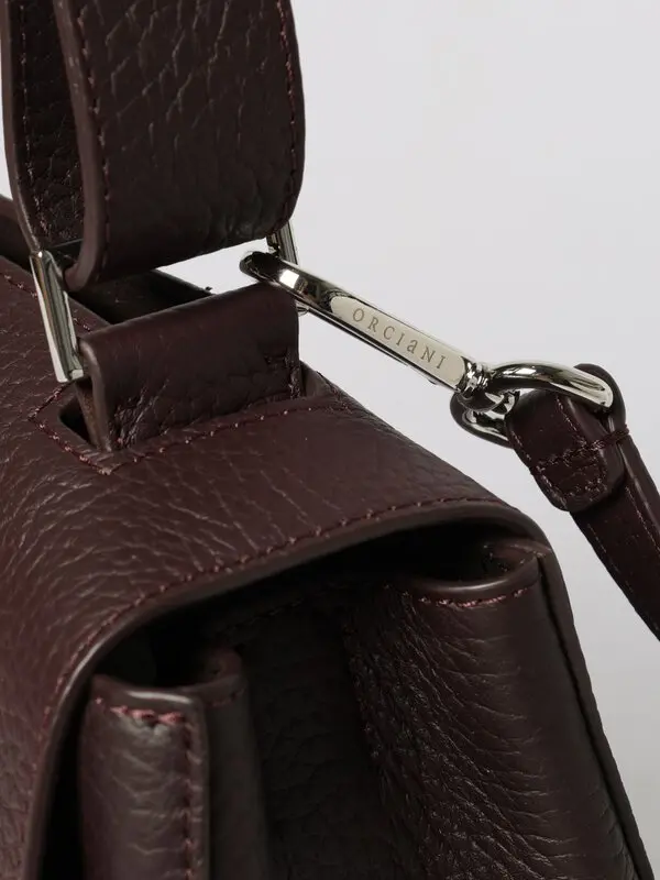 Orciani Textured Leather Shoulder Bag - Burgundy