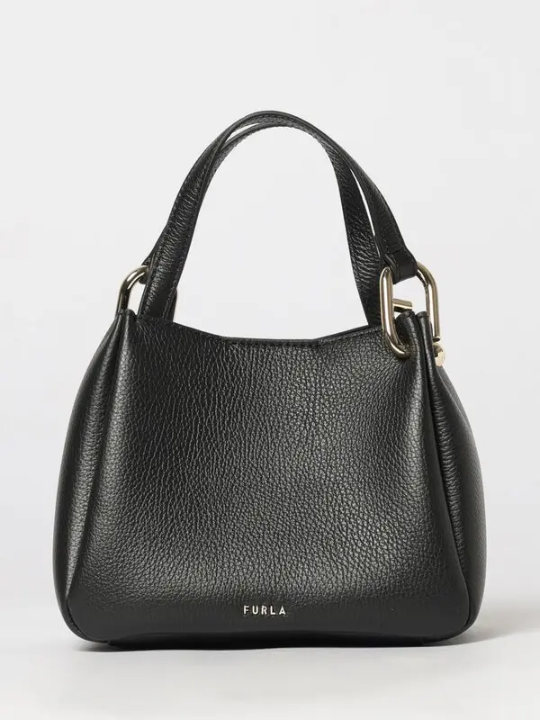 Furla Nuvola Mini Bag With Double Handle And Adjustable Shoulder Strap - Black